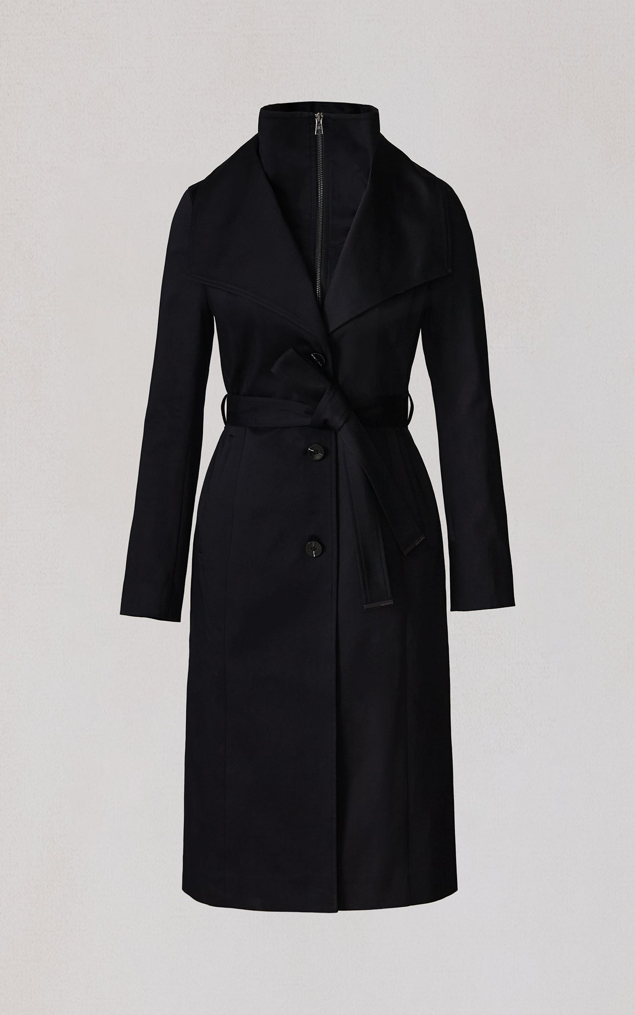 ILANA-N Belted Coat in Stretch Cotton | Soia & Kyo Canada