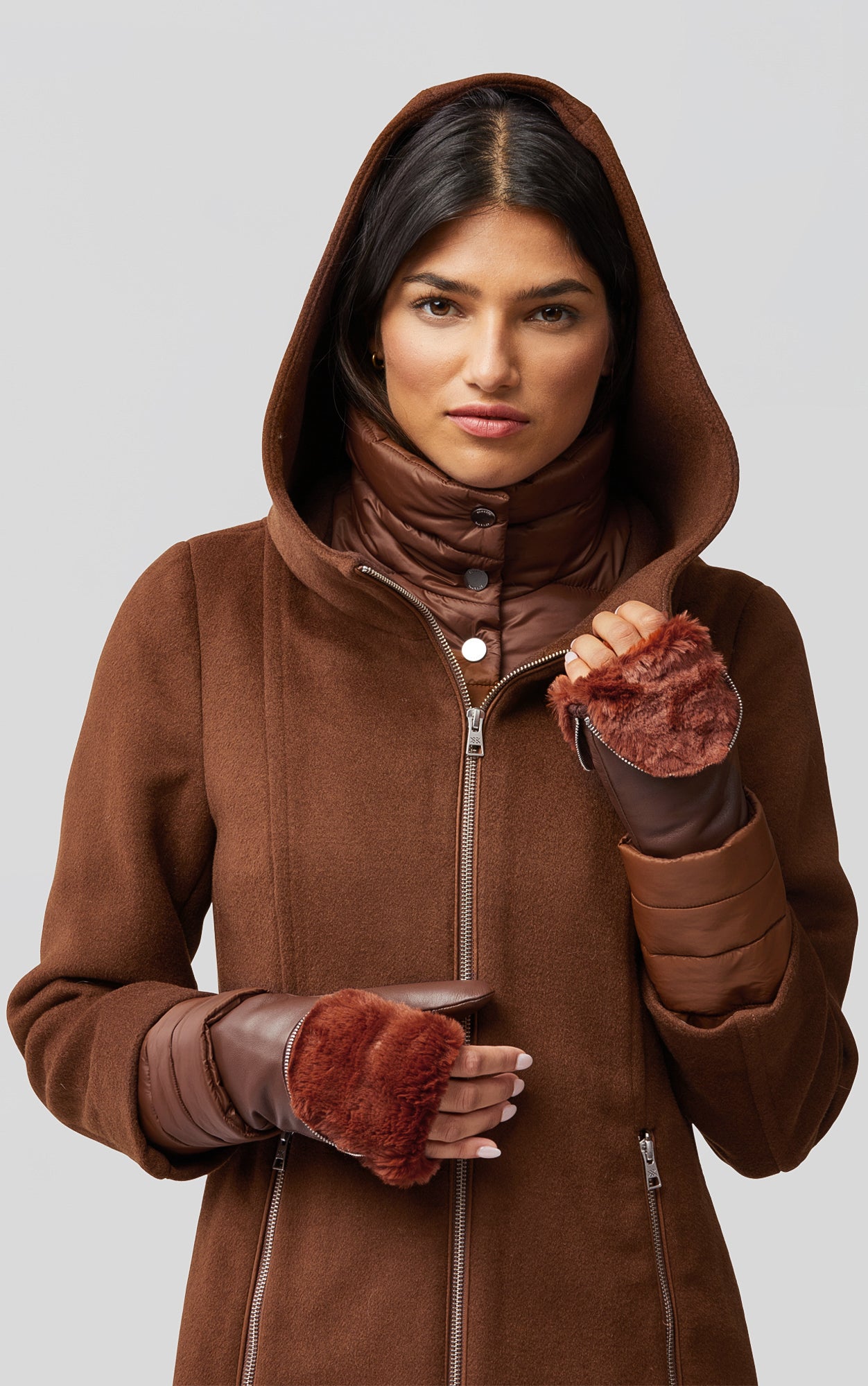 Betrice, Faux fur-lined leather gloves | Soia & Kyo Canada